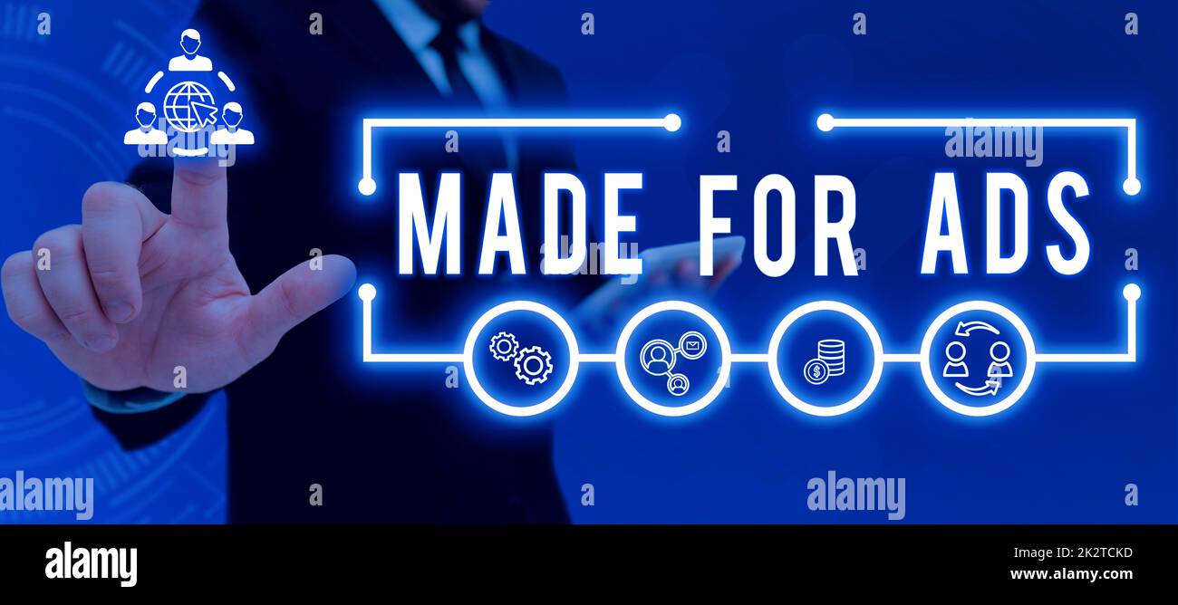 Inspiration showing sign Made For Ads. Concept meaning Marketing ...