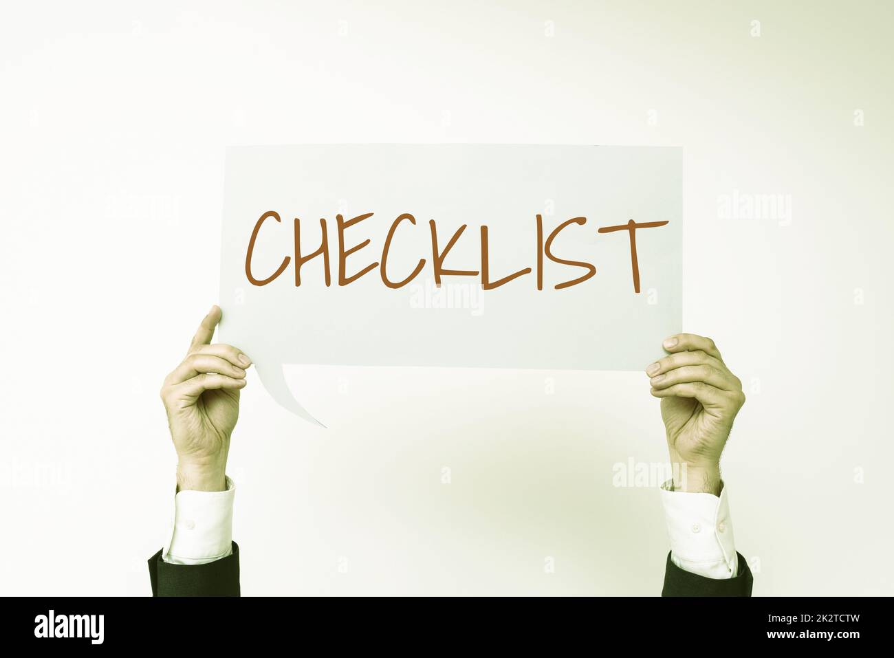 Conceptual caption Checklist. Word Written on List down of the detailed ...