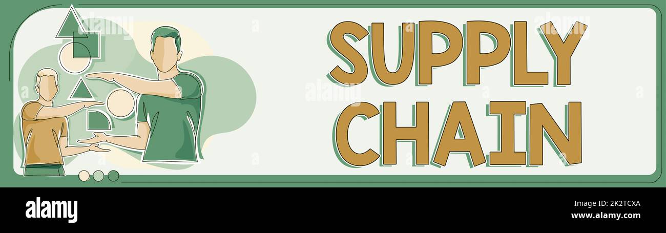 Text Sign Showing Supply Chain Internet Concept System Of Organization