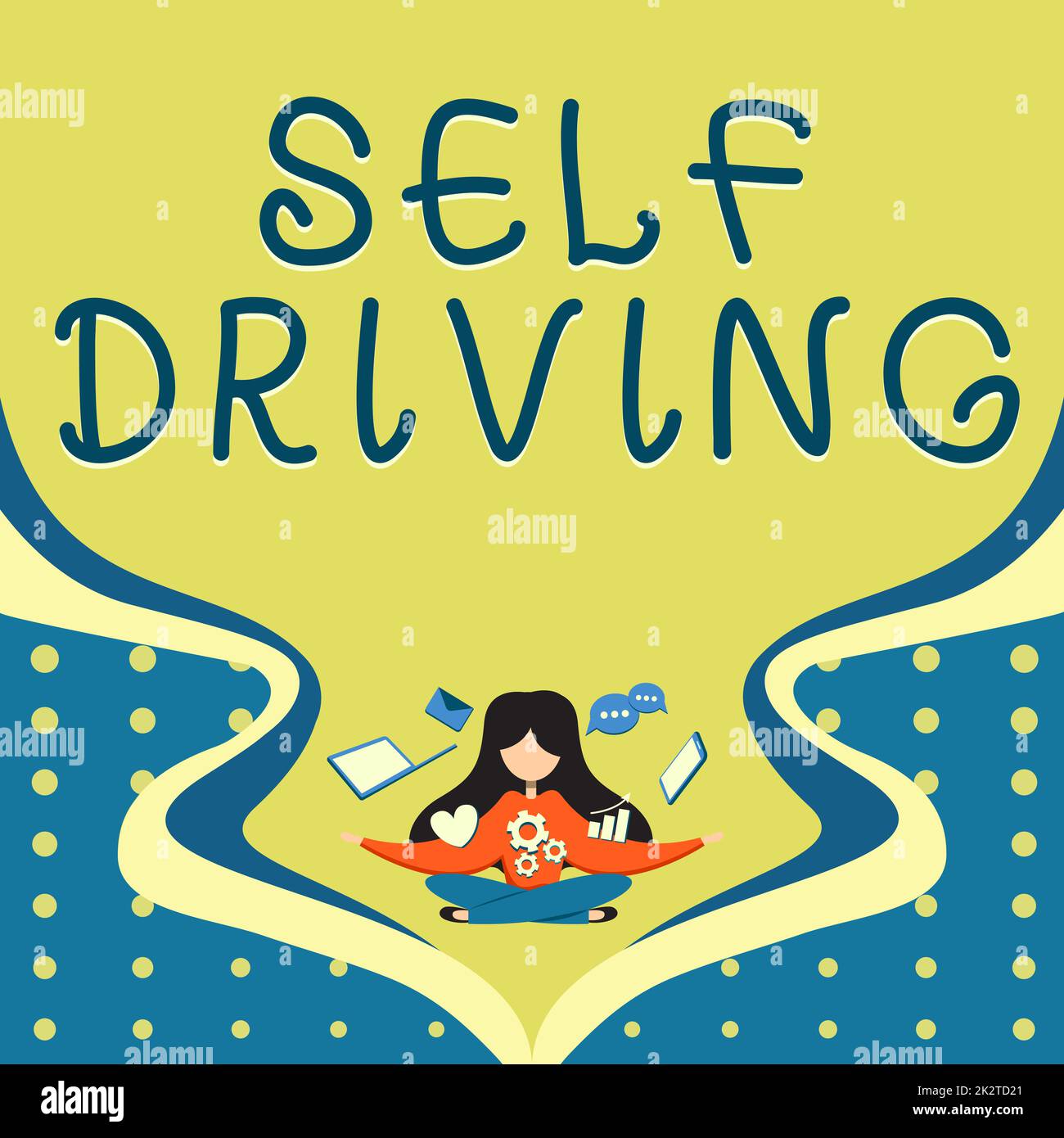 Hand writing sign Self Driving. Business concept Autonomous vehicle ...