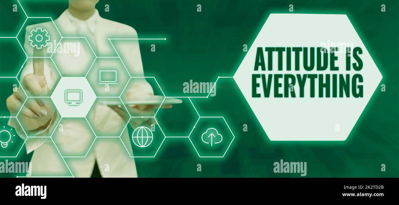 Text caption presenting Attitude Is Everything. Business idea Positive ...