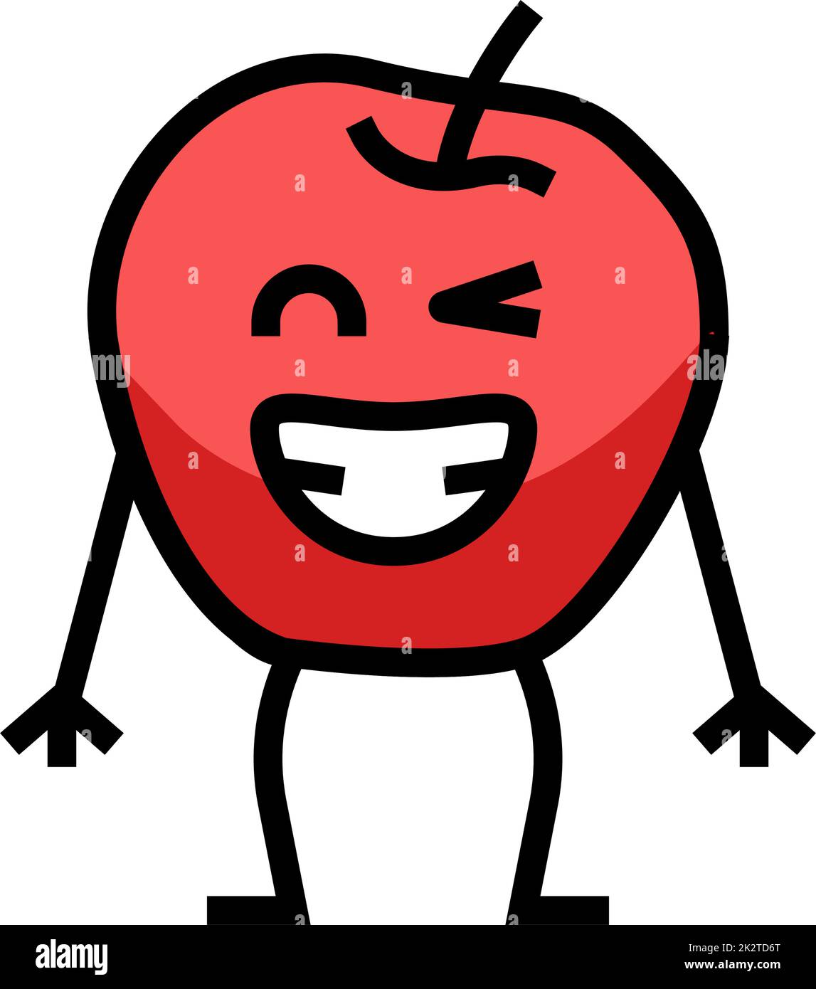 apple fruit character color icon vector illustration Stock Vector Image ...