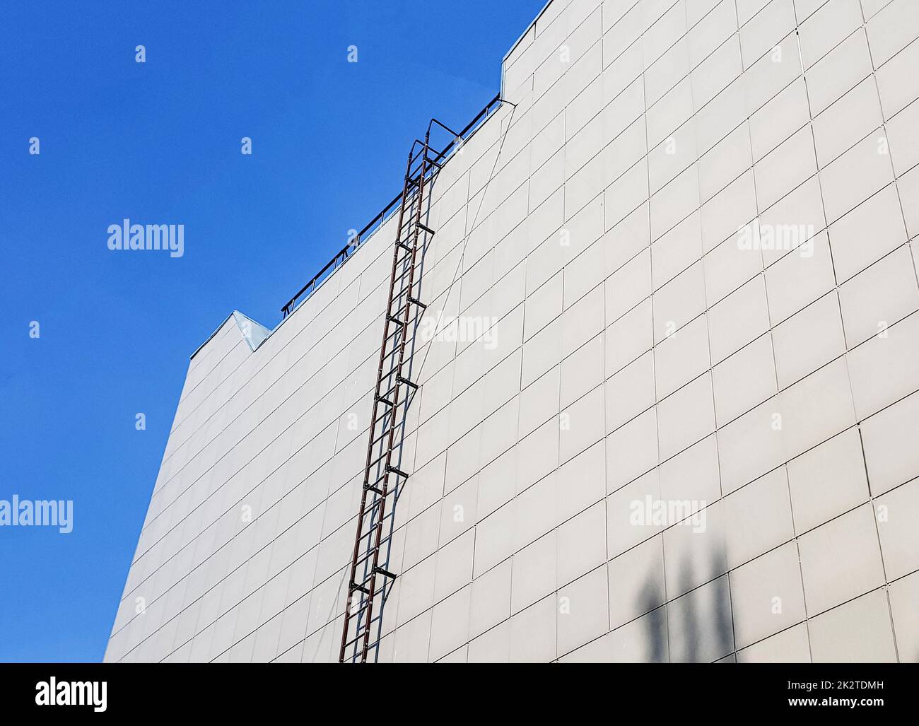 Outdoor fire escape on the wall of an office or industrial building ...