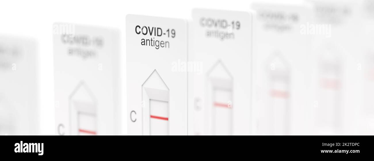 Negative test result by using rapid test device for COVID-19. 3d ...