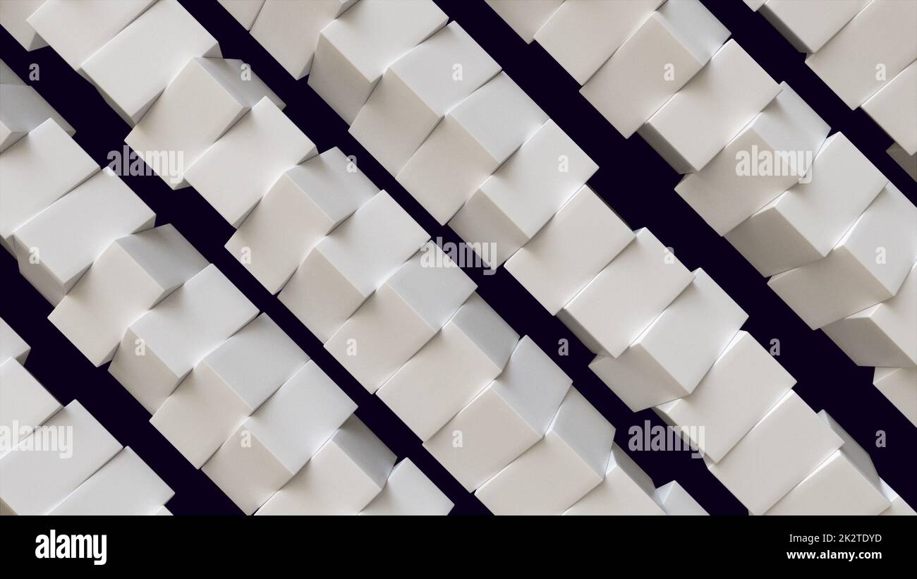 Rotation white blocks Stock Photo - Alamy