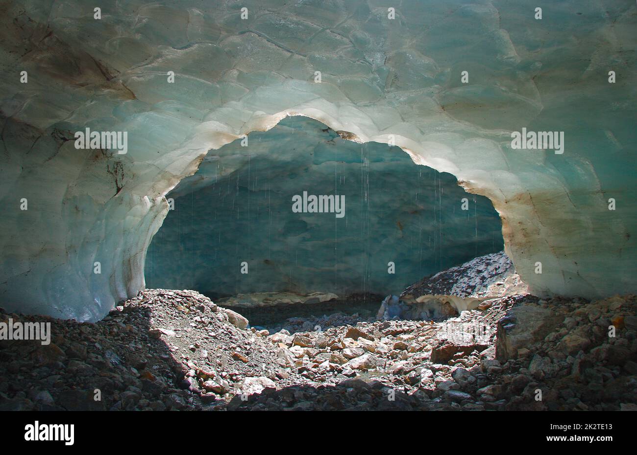 Fantastic glacier tube in french alps, France Stock Photo - Alamy