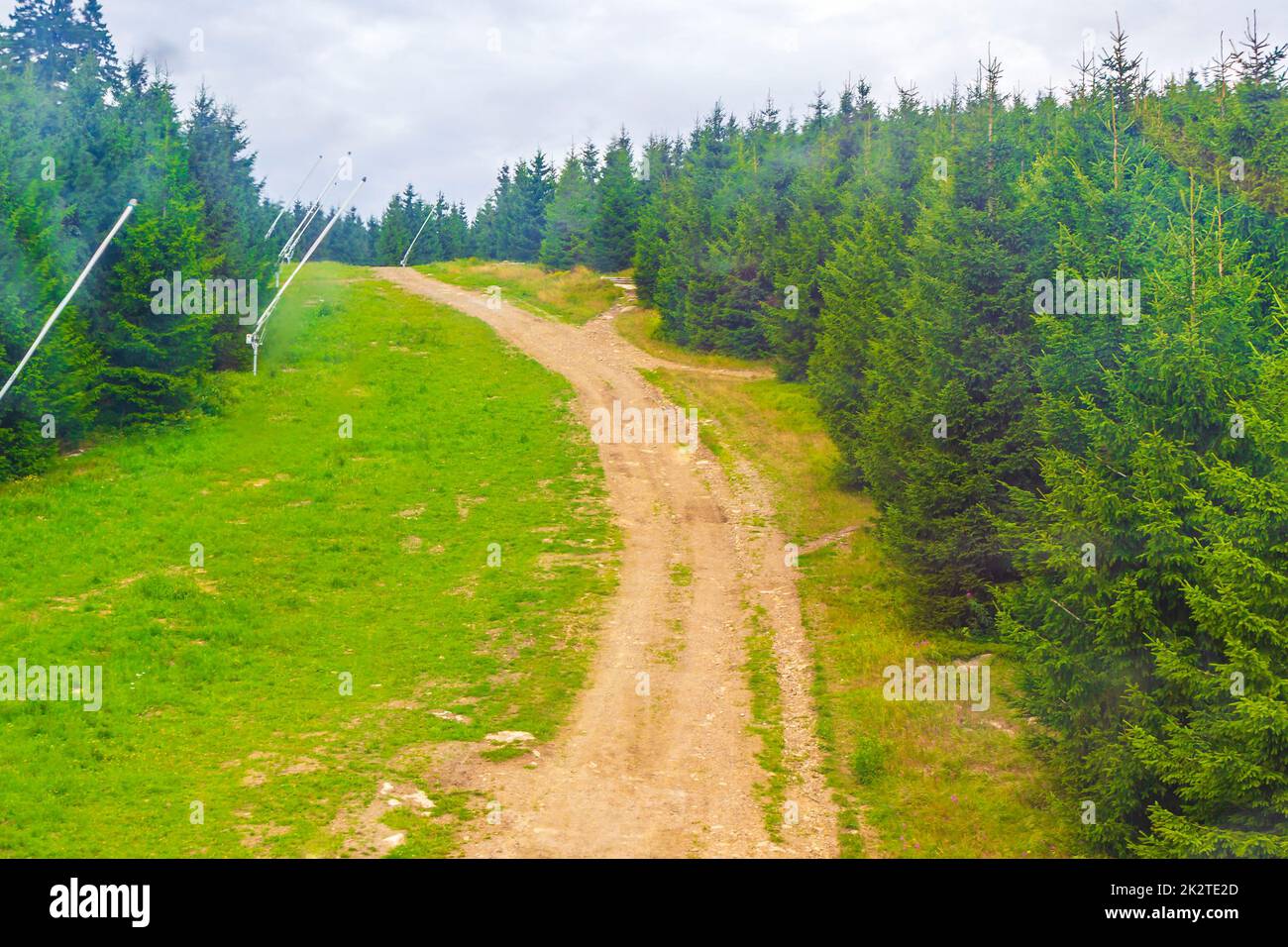 Wurmberg ride with gondola cable car railway panorama Harz Germany ...