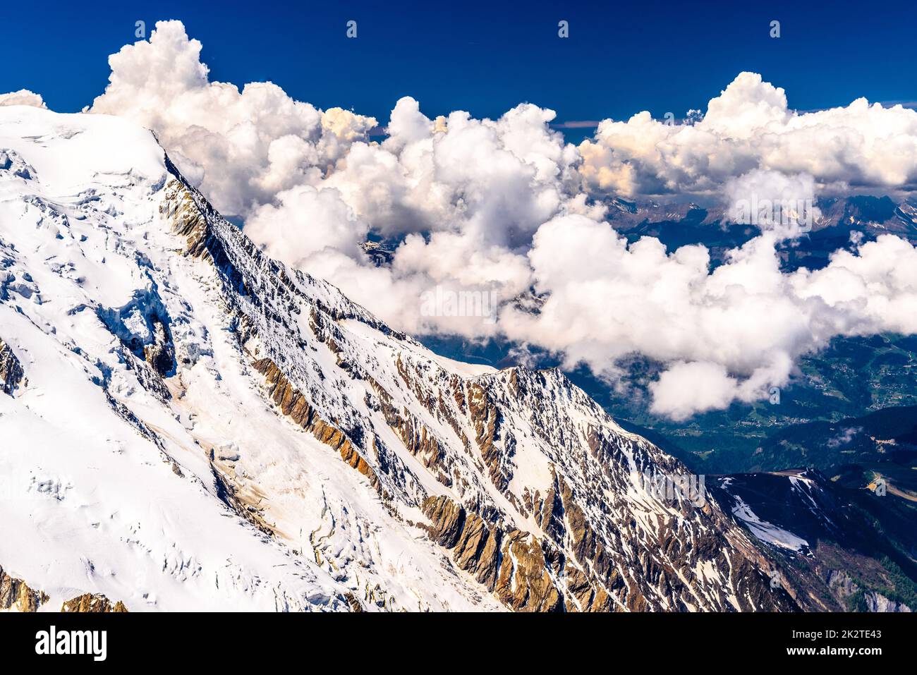 Snowy mountains Chamonix, Mont Blanc, Haute-Savoie, Alps, France Stock ...