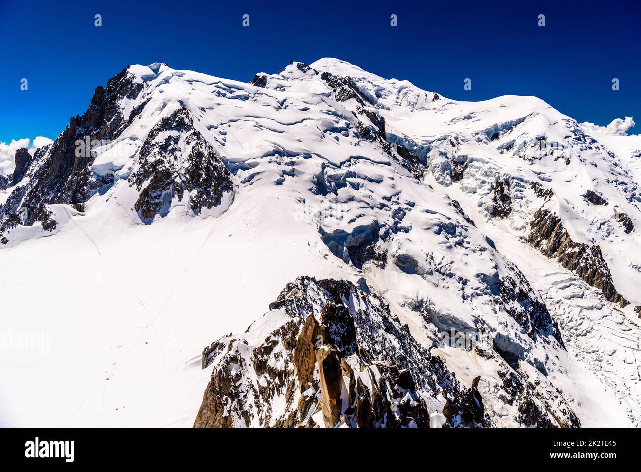 Snowy mountains Chamonix, Mont Blanc, Haute-Savoie, Alps, France Stock ...