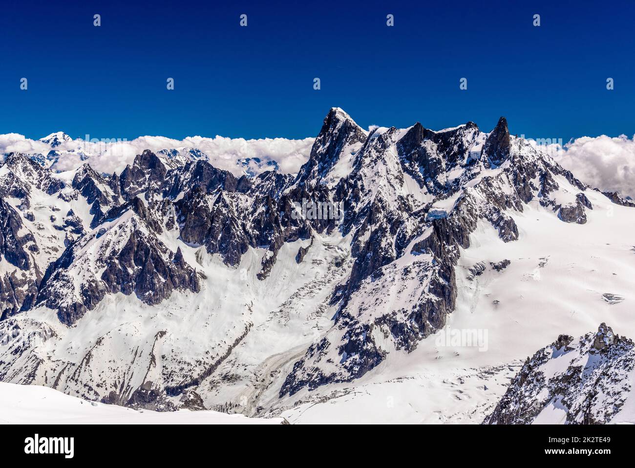 Snowy mountains Chamonix, Mont Blanc, Haute-Savoie, Alps, France Stock ...