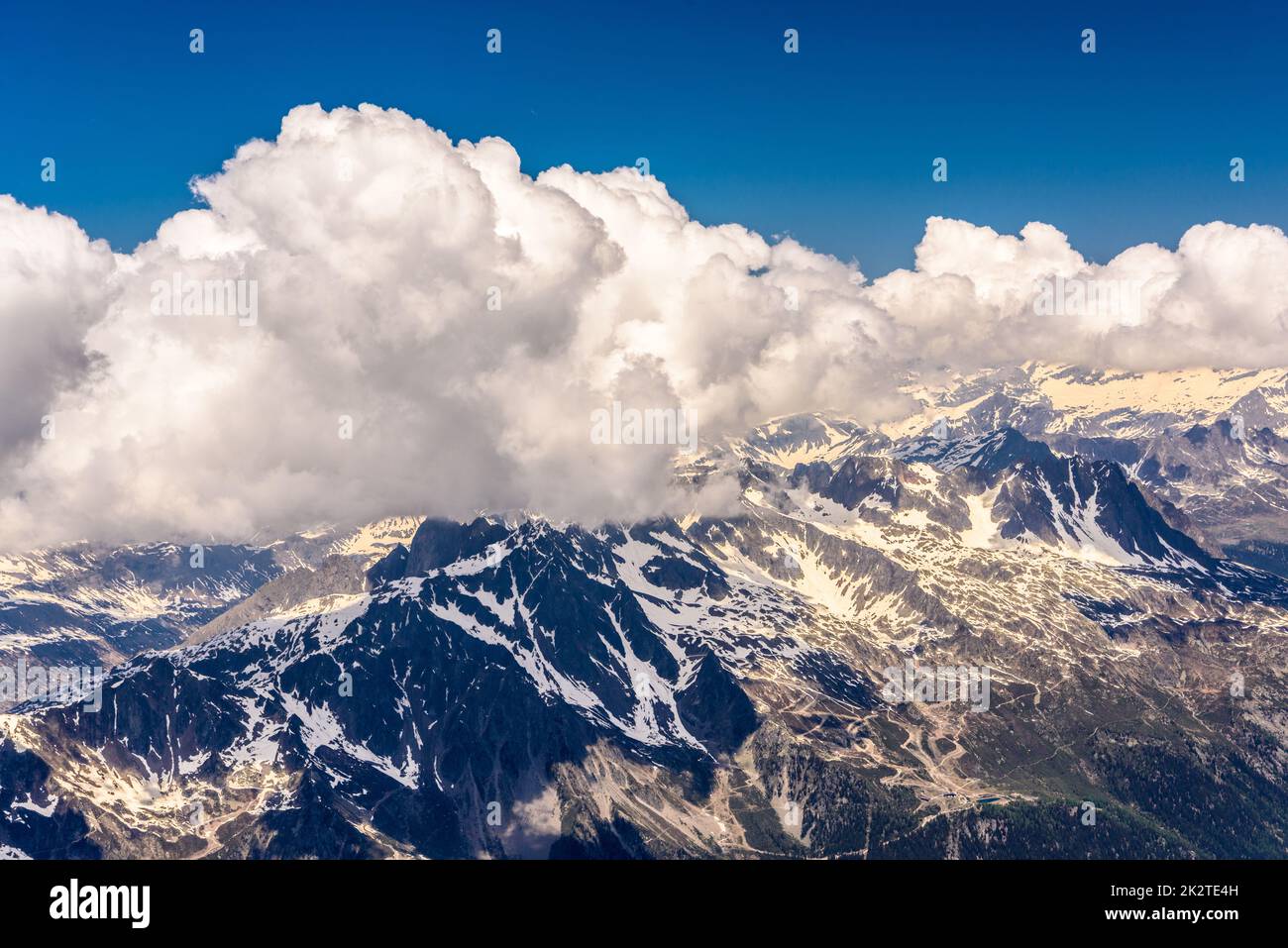 Snowy mountains Chamonix, Mont Blanc, Haute-Savoie, Alps, France Stock ...