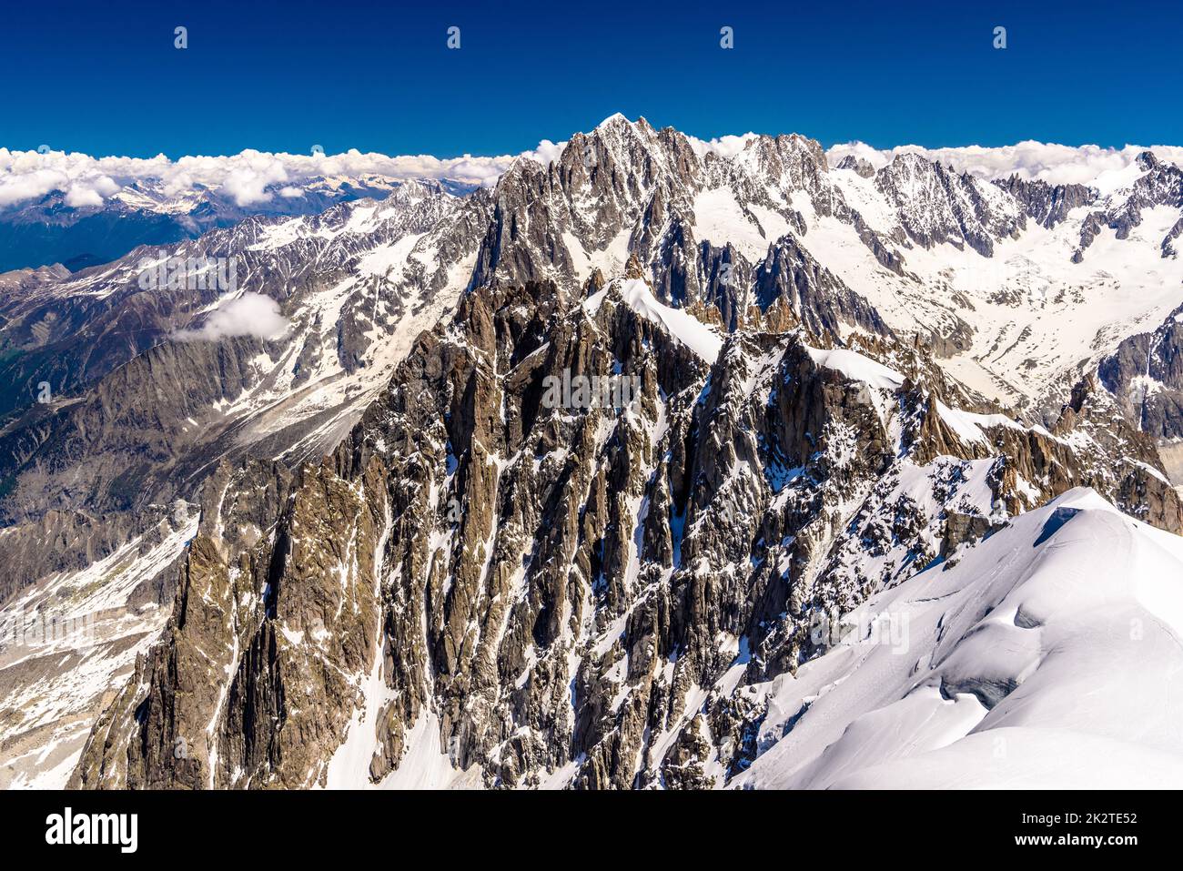 Snowy mountains Chamonix, Mont Blanc, Haute-Savoie, Alps, France Stock ...