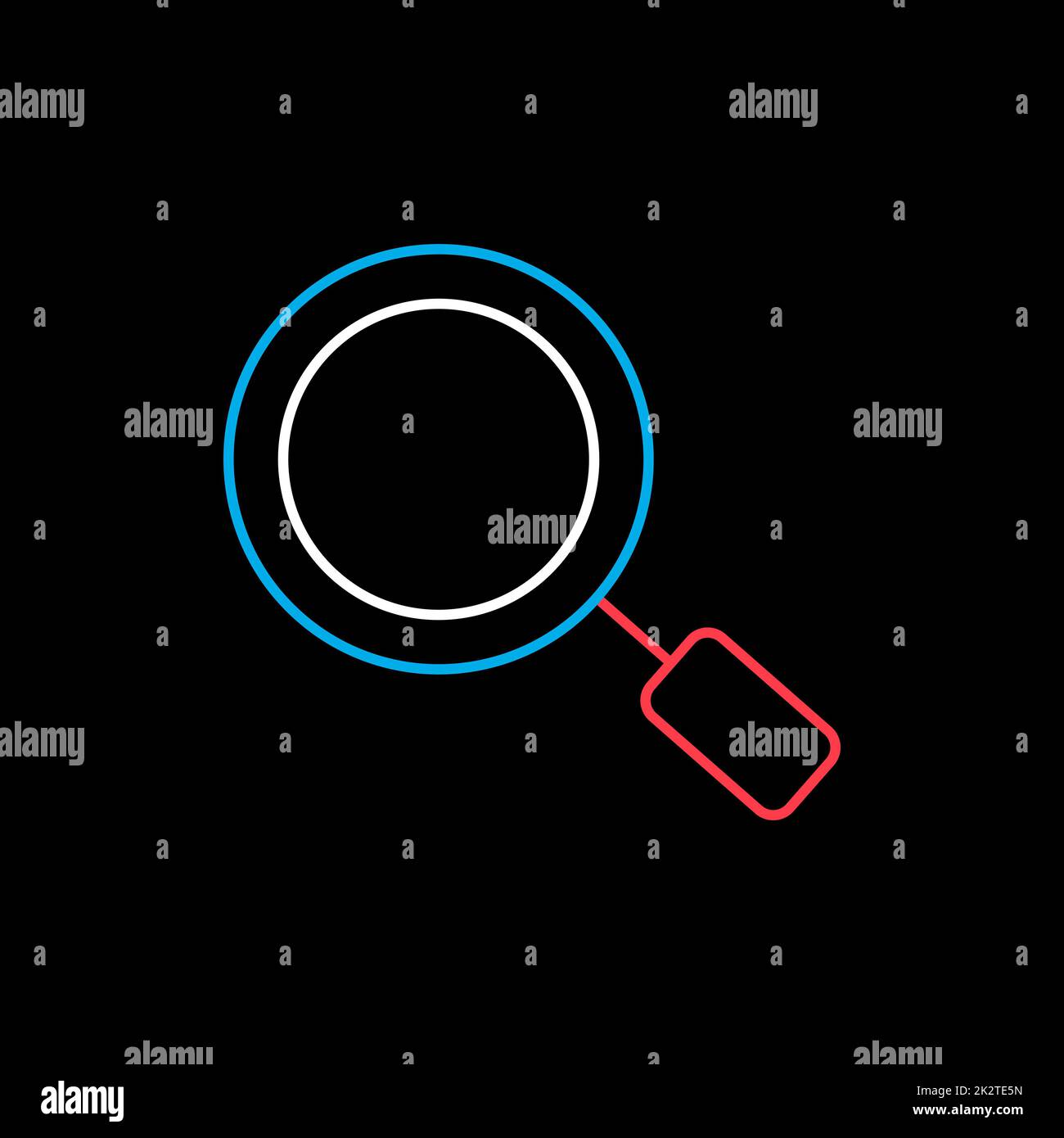 Search magnifier vector icon isolated on the black Stock Photo - Alamy