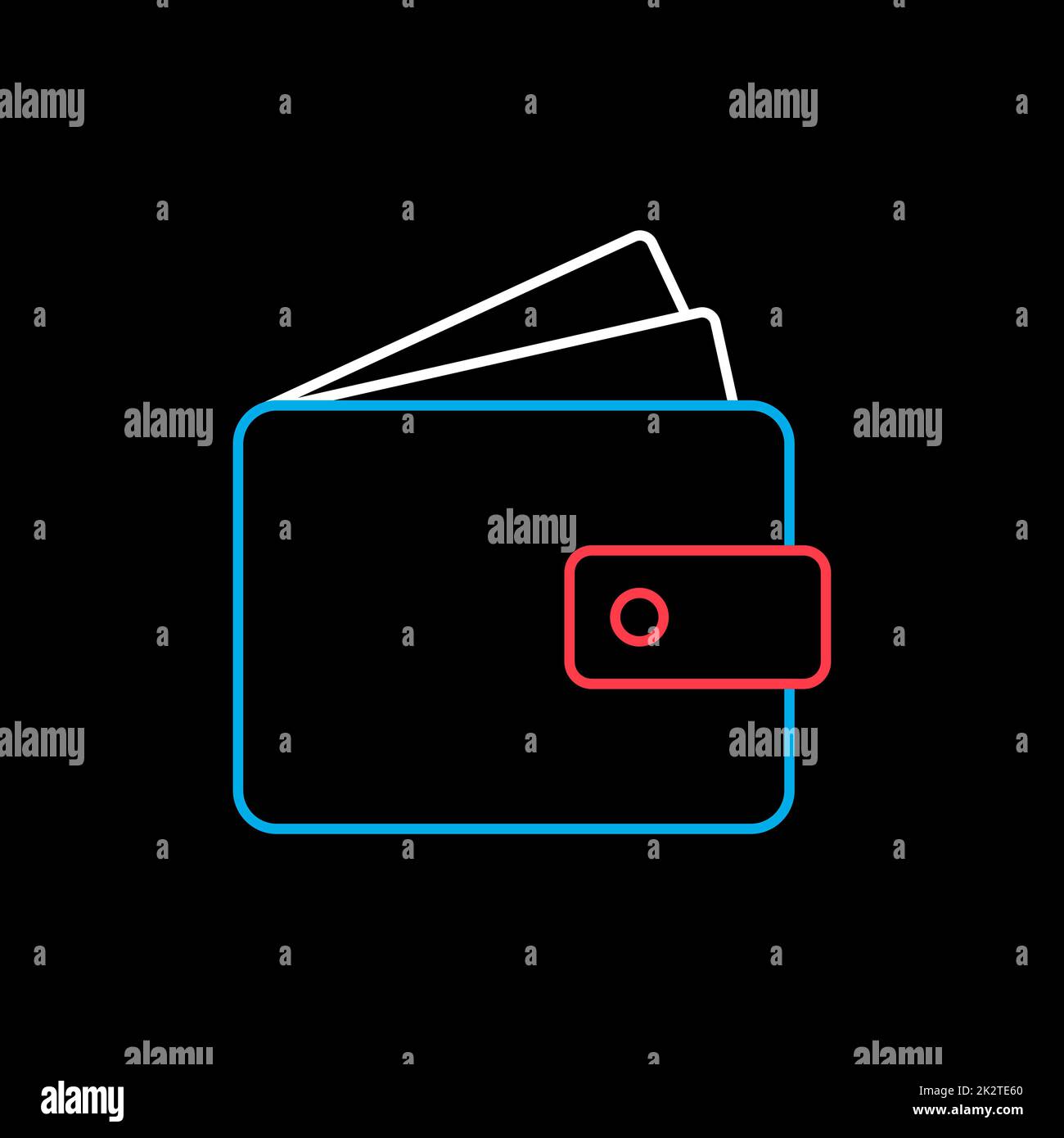 Purse icon vector isolated on black. Wallet sign Stock Photo - Alamy