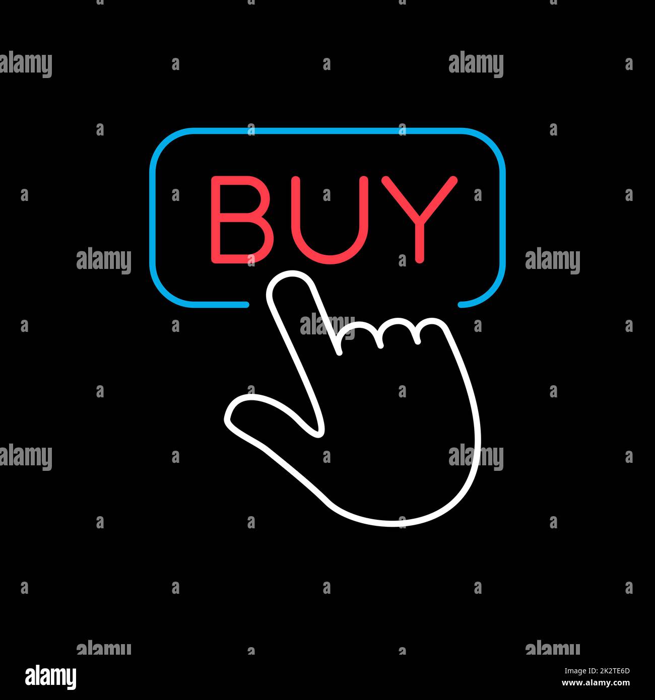Finger pointing to buy sign icon Stock Photo - Alamy