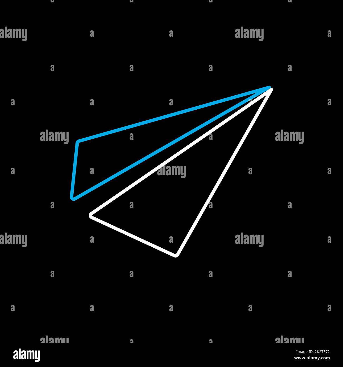 Paper plane, message symbol vector icon Stock Photo - Alamy