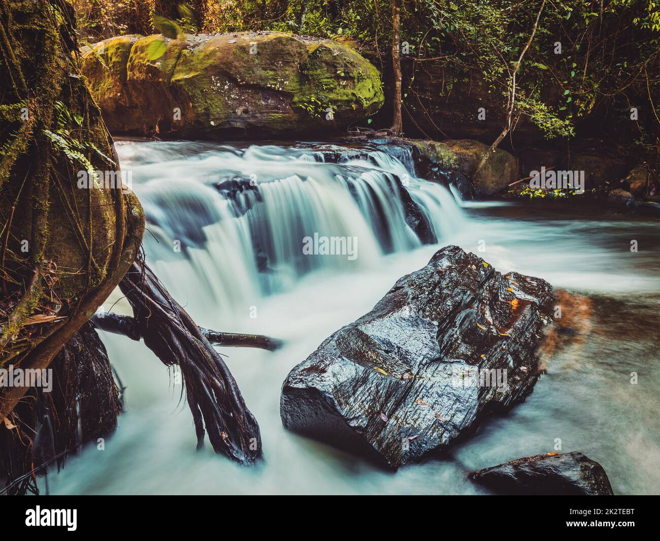 Tropical waterfall in Cambodia Stock Photo - Alamy