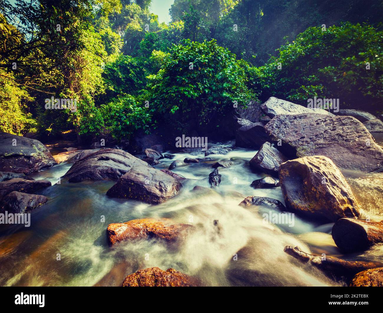 Tropical waterfall in Cambodia Stock Photo - Alamy