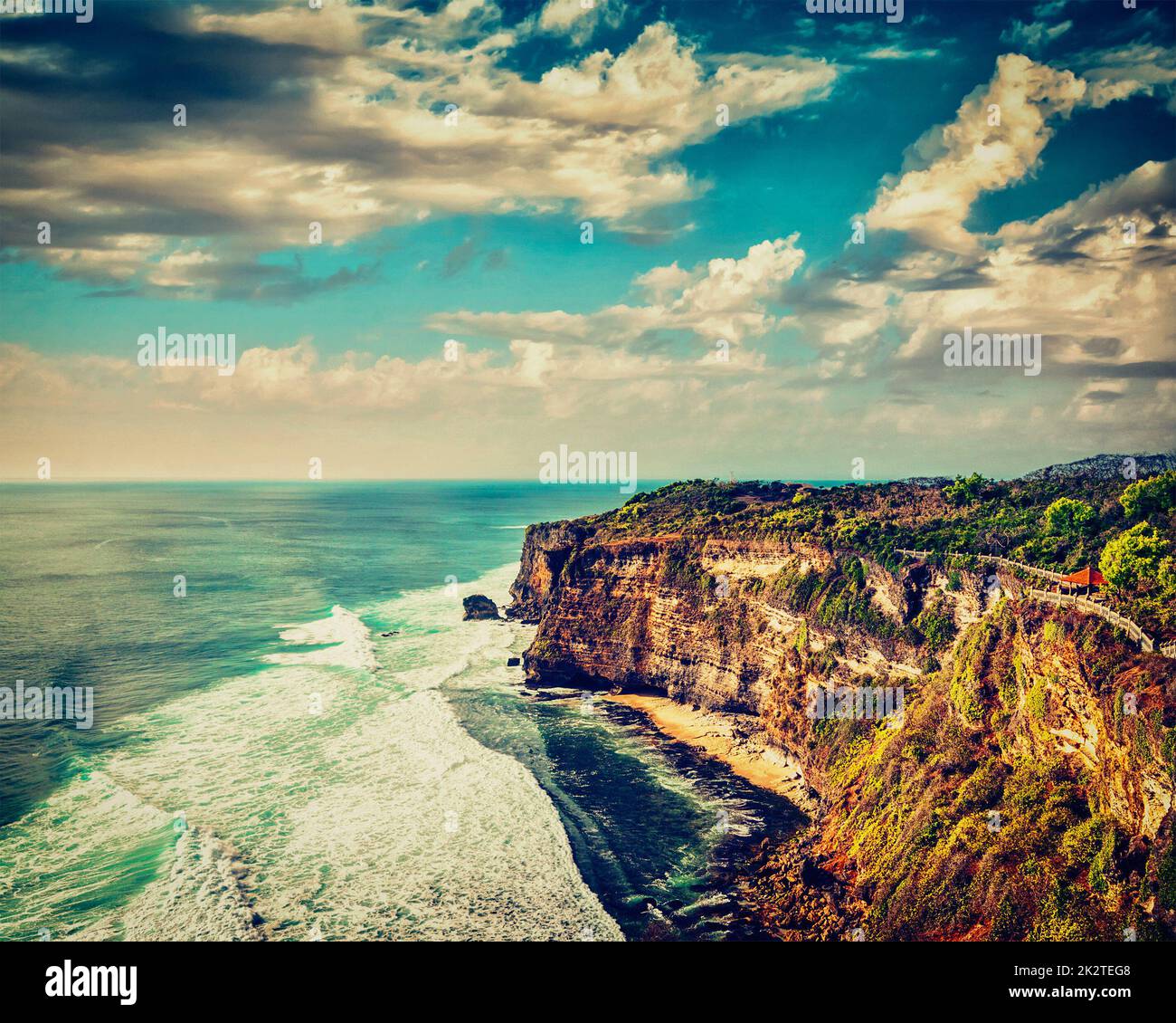 Tranquil sunset ocean cliff landscape hi-res stock photography and ...