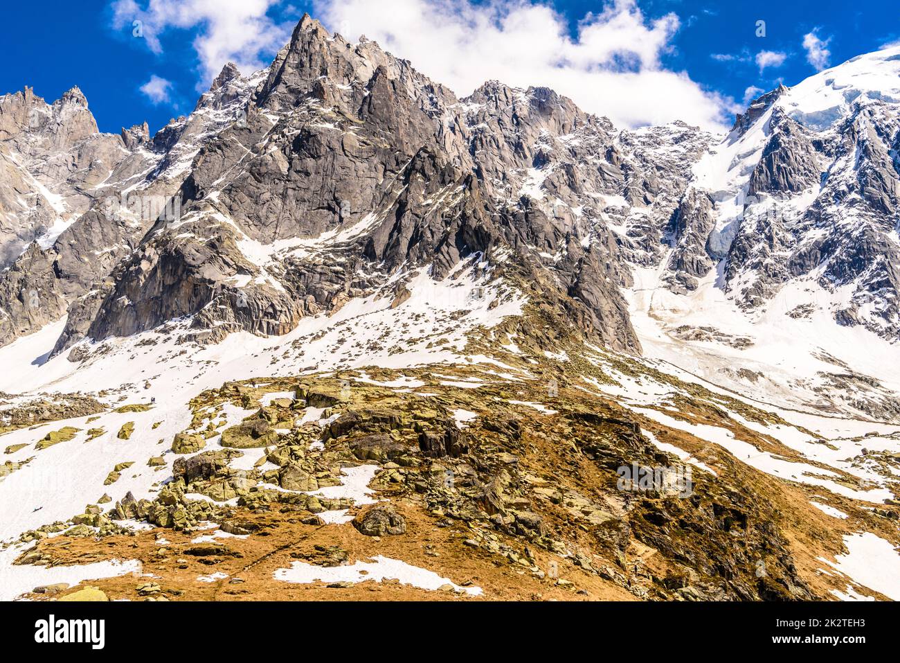 Snowy mountains Chamonix, Mont Blanc, Haute-Savoie, Alps, France Stock ...