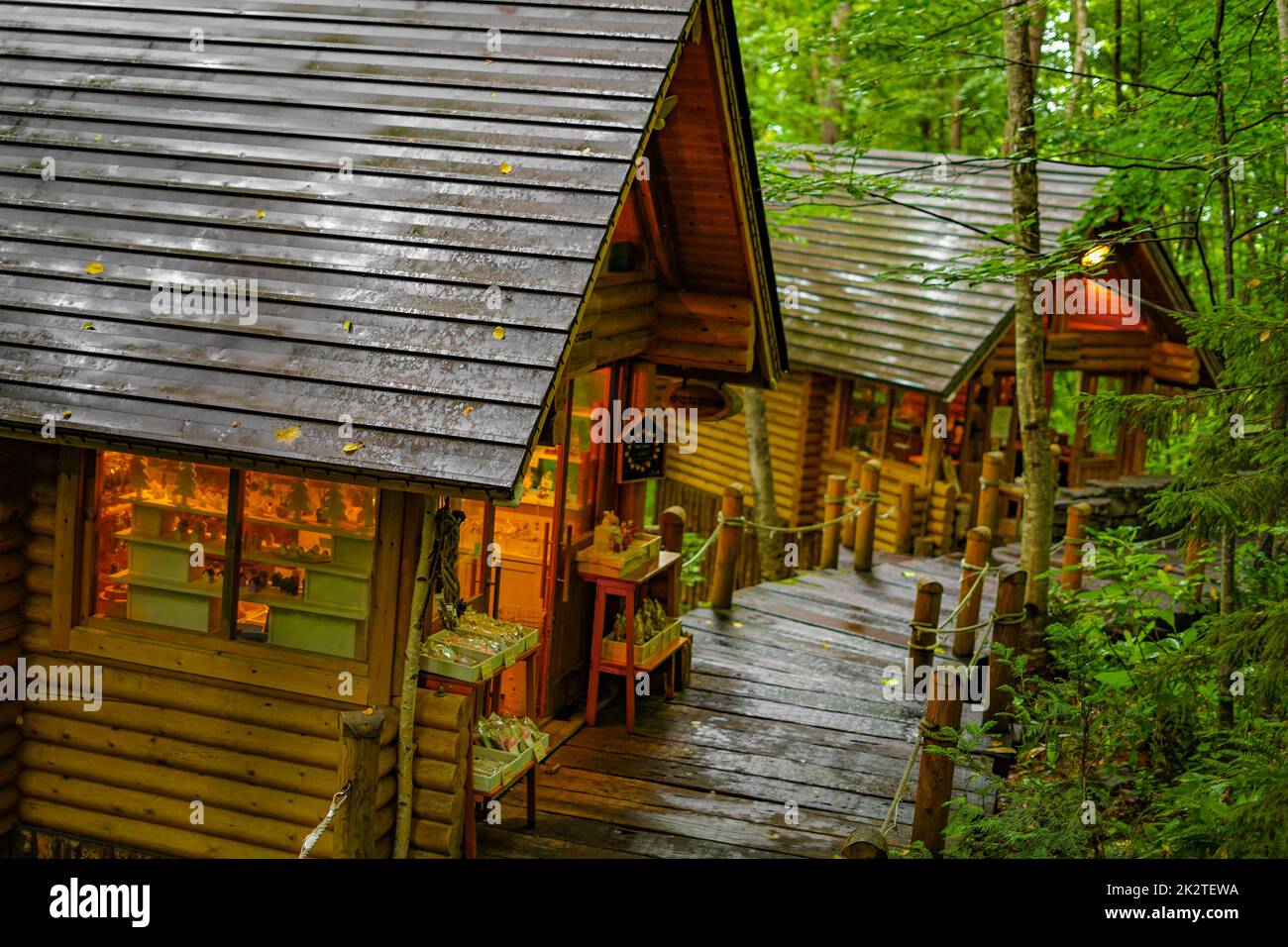 Image of Lodge standing in the forest Stock Photo - Alamy