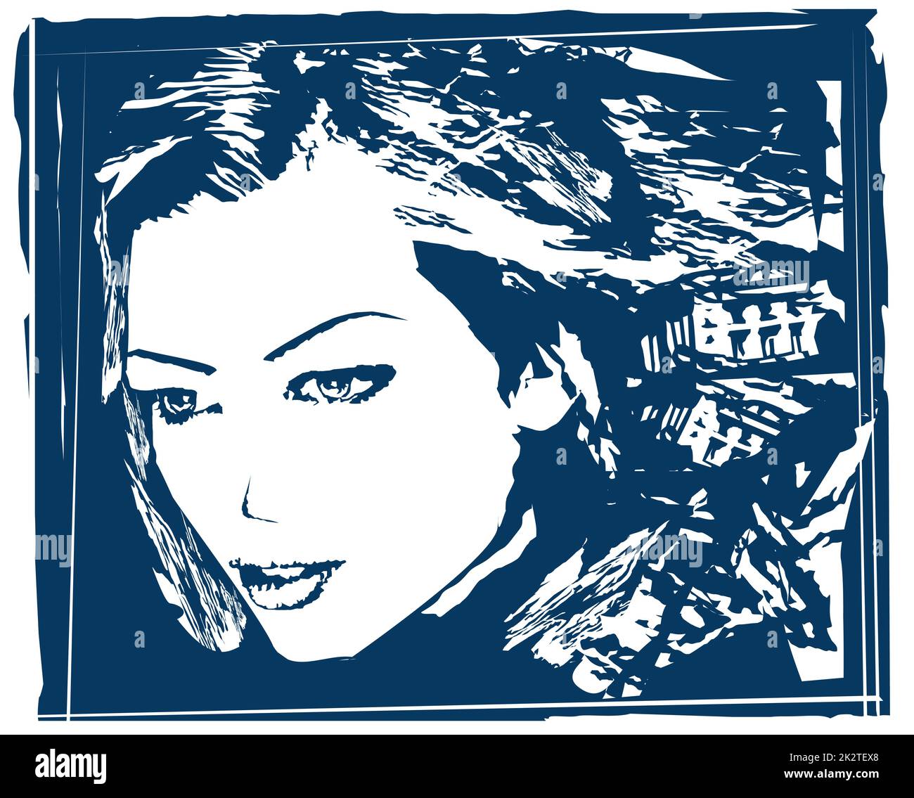 Abstract Woman portrait card Stock Photo - Alamy