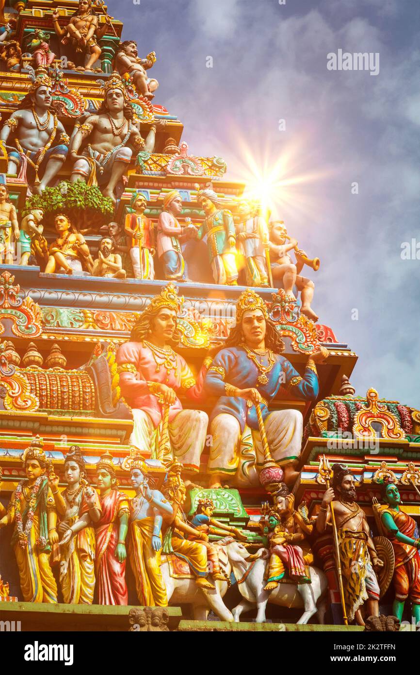 Gopuram tower of Hindu temple Stock Photo - Alamy