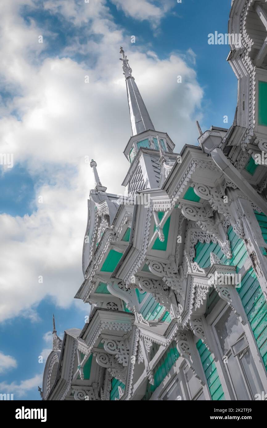 30th of May 2022, Russia, Tomsk, Wooden historical building in Tomsk on ...
