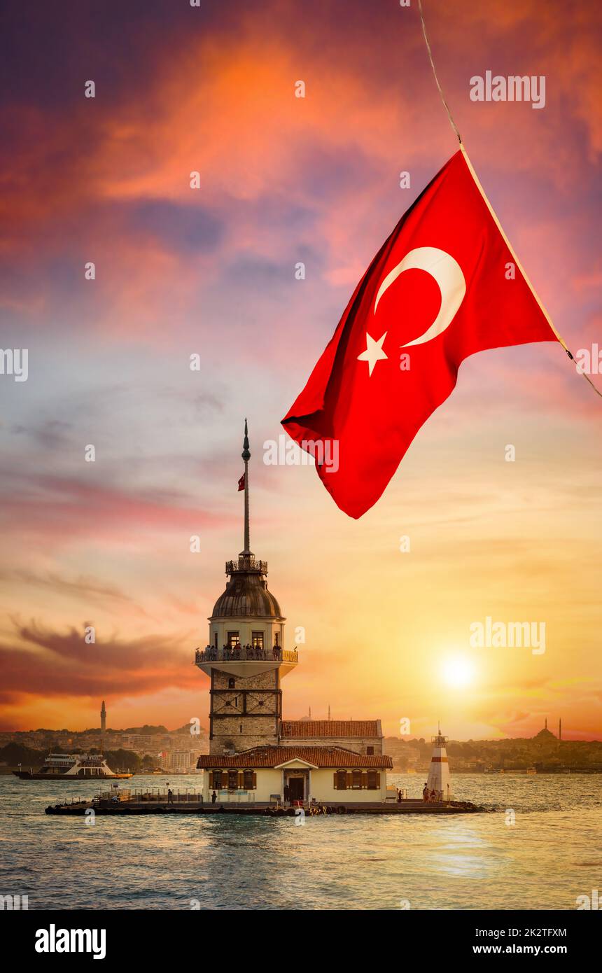 Turkish flag with sunset hi-res stock photography and images - Alamy