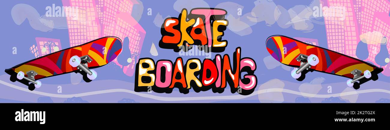 Go skateboarding day. Lettering. Poster design illustration.Funny ...