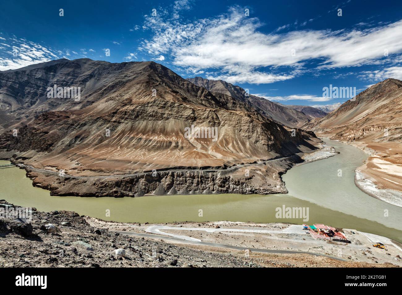 Confluence of Indus and Zanskar Rivers, Ladakh Stock Photo - Alamy