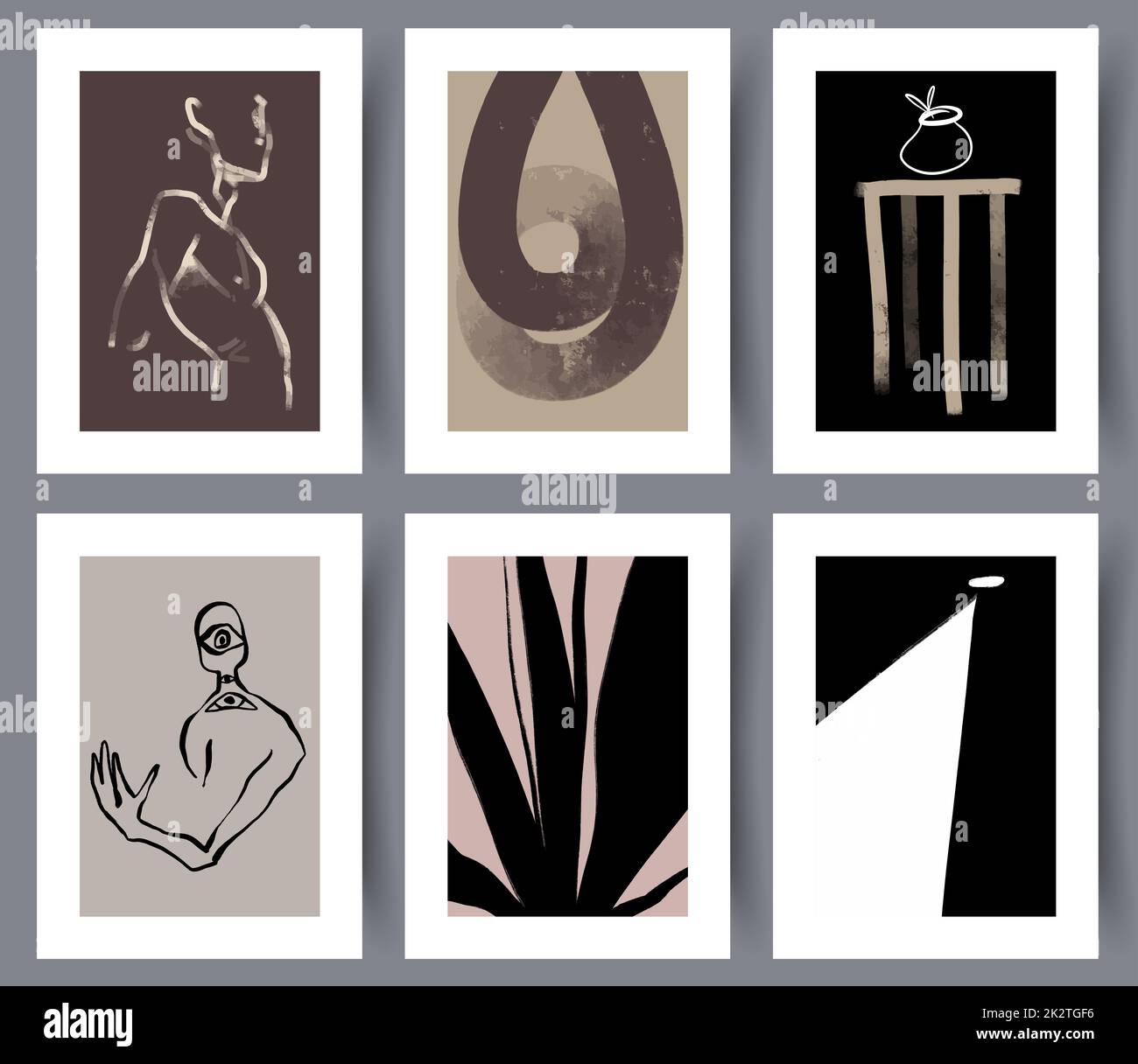 Collection of abstract printable art wall posters Stock Photo - Alamy