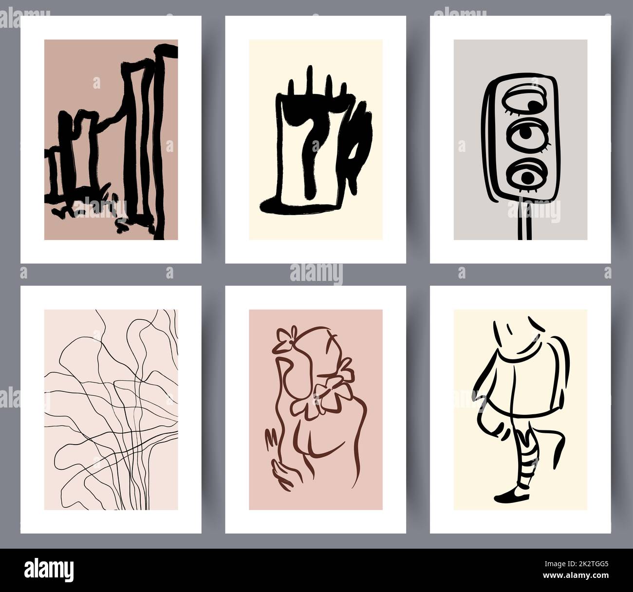 Modern abstract art wall design collection Stock Photo - Alamy