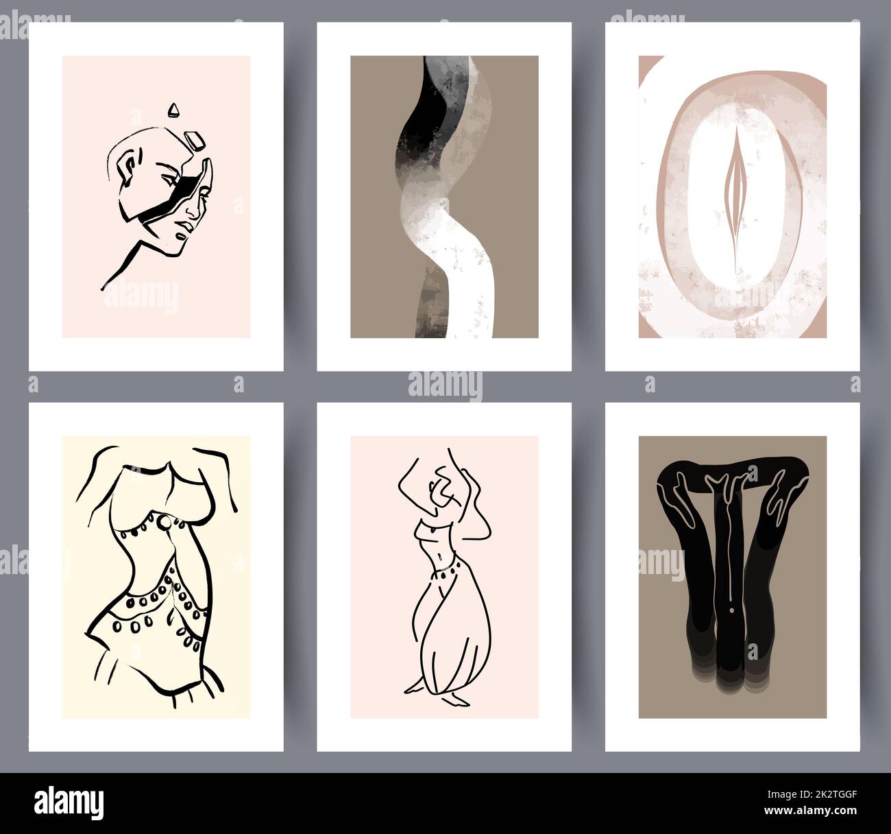 Modern abstract printable artworks set Stock Photo - Alamy