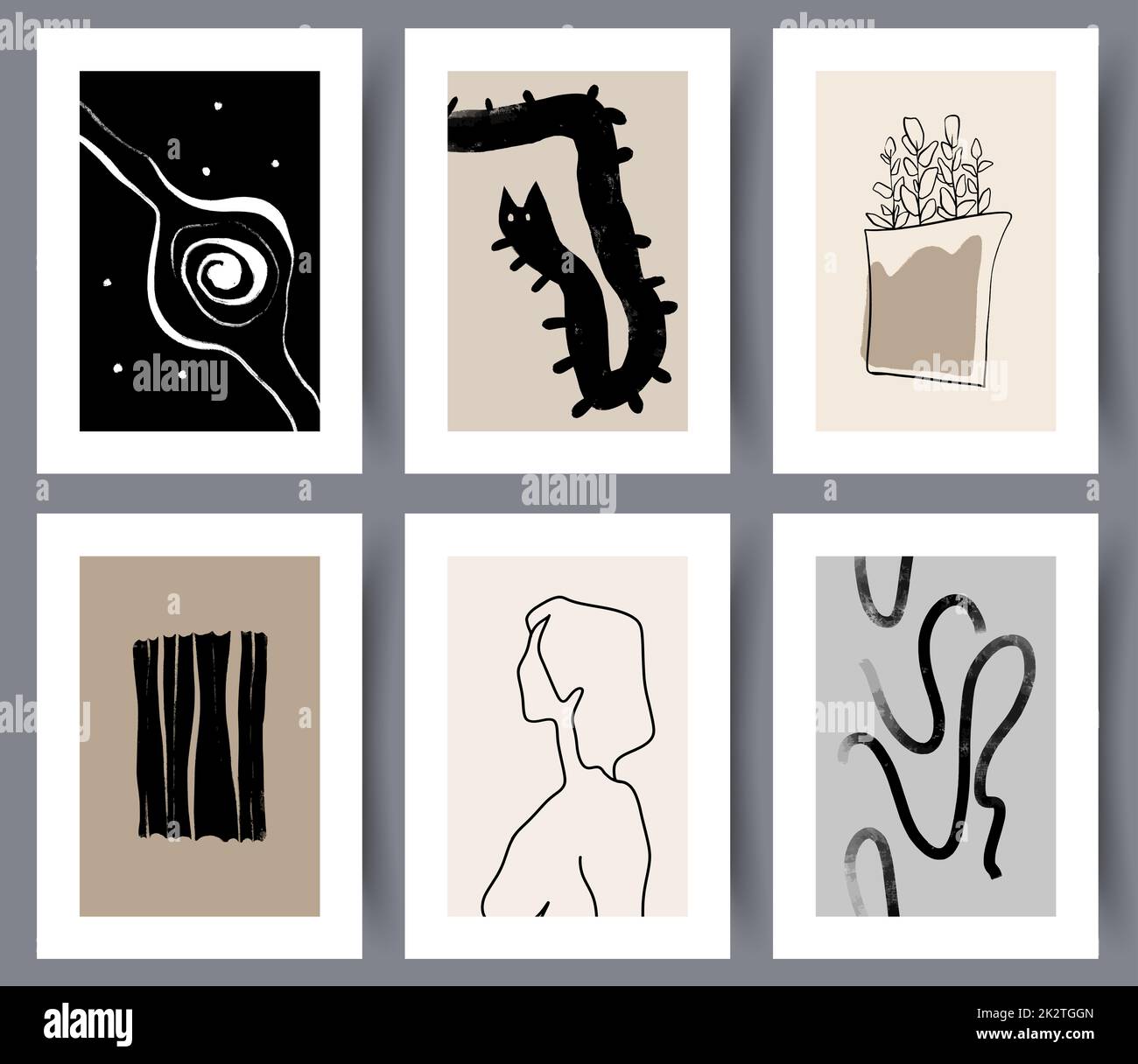Minimalistic art wall posters for print collection Stock Photo - Alamy