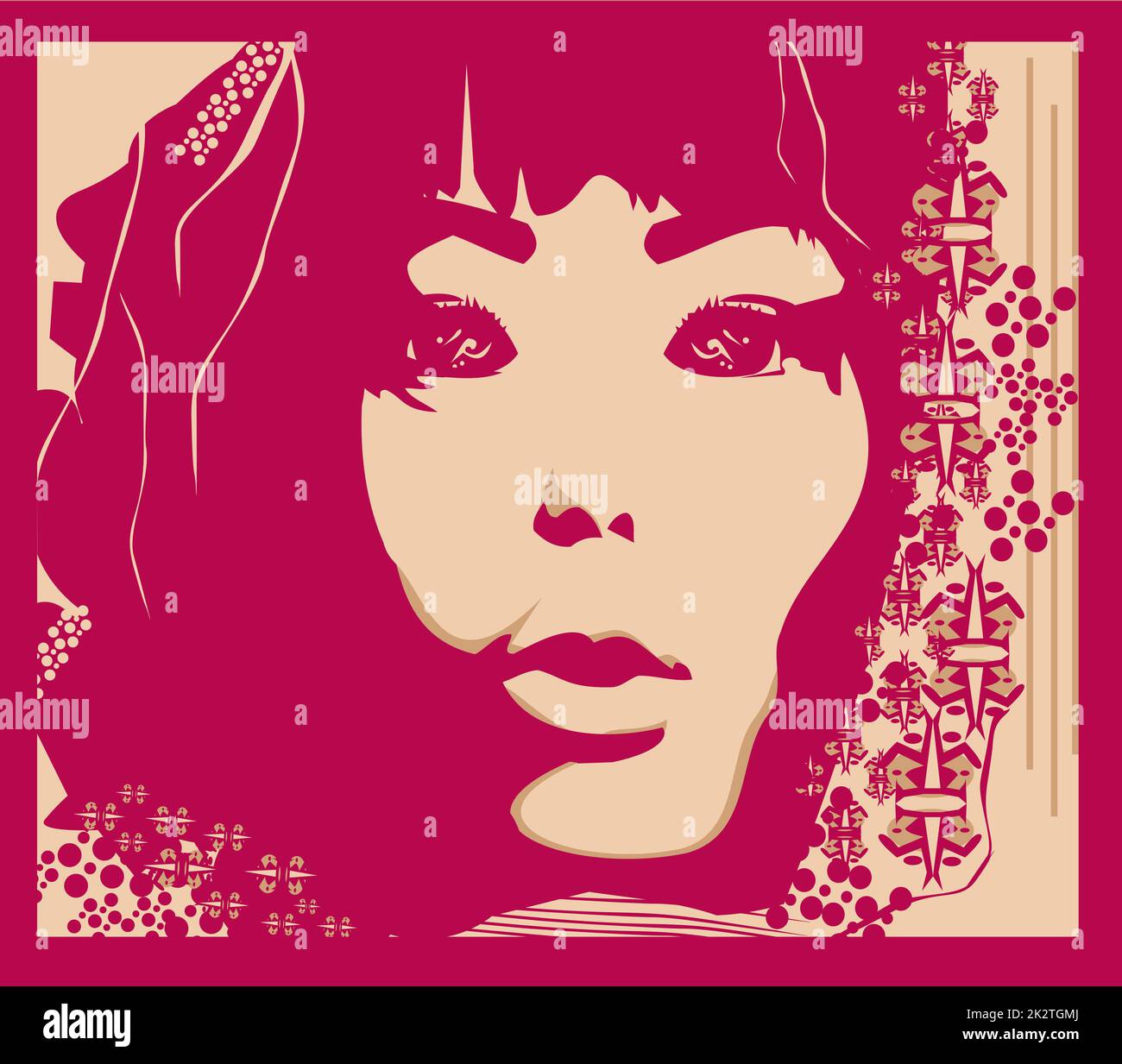 Abstract Beautiful Woman portrait card Stock Photo - Alamy