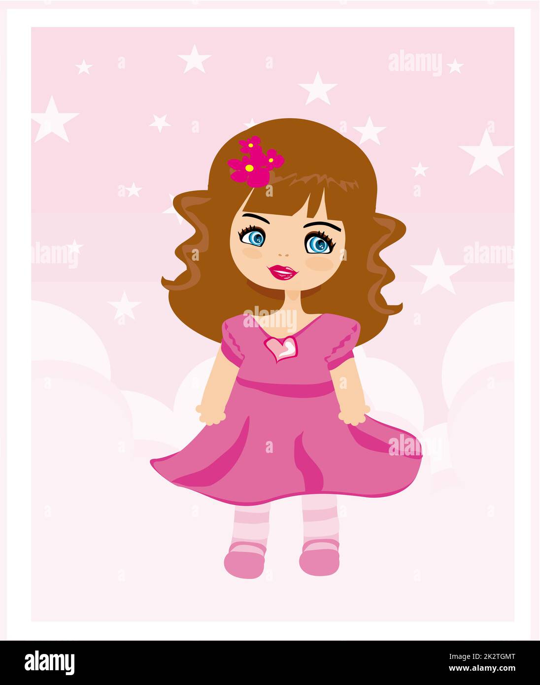 sweet little girl card vector Stock Photo - Alamy