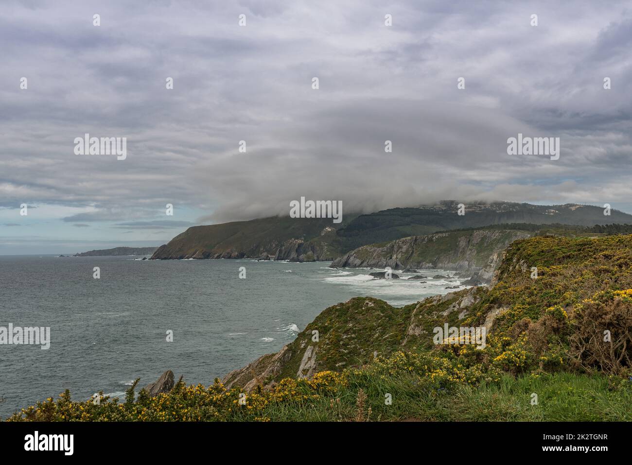Coastal landscape of the Rias Altas near Ortigueira, Galicia, Spain ...