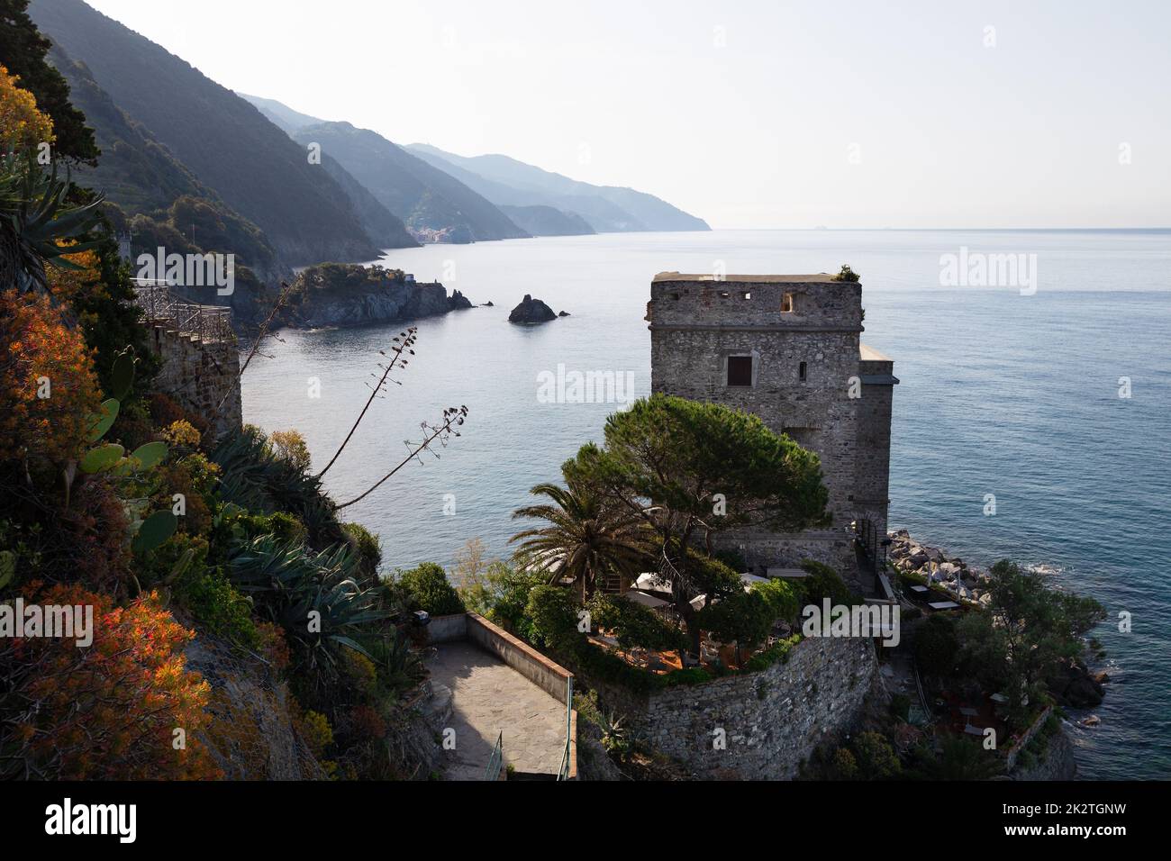 Aurora Tower in Monterosso Al Mare in Cinque Terre, Italy Stock Photo ...
