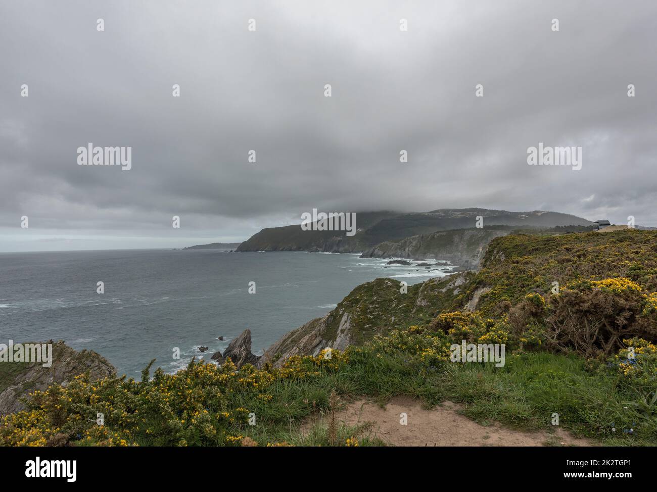 Coastal landscape of the Rias Altas near Ortigueira, Galicia, Spain ...