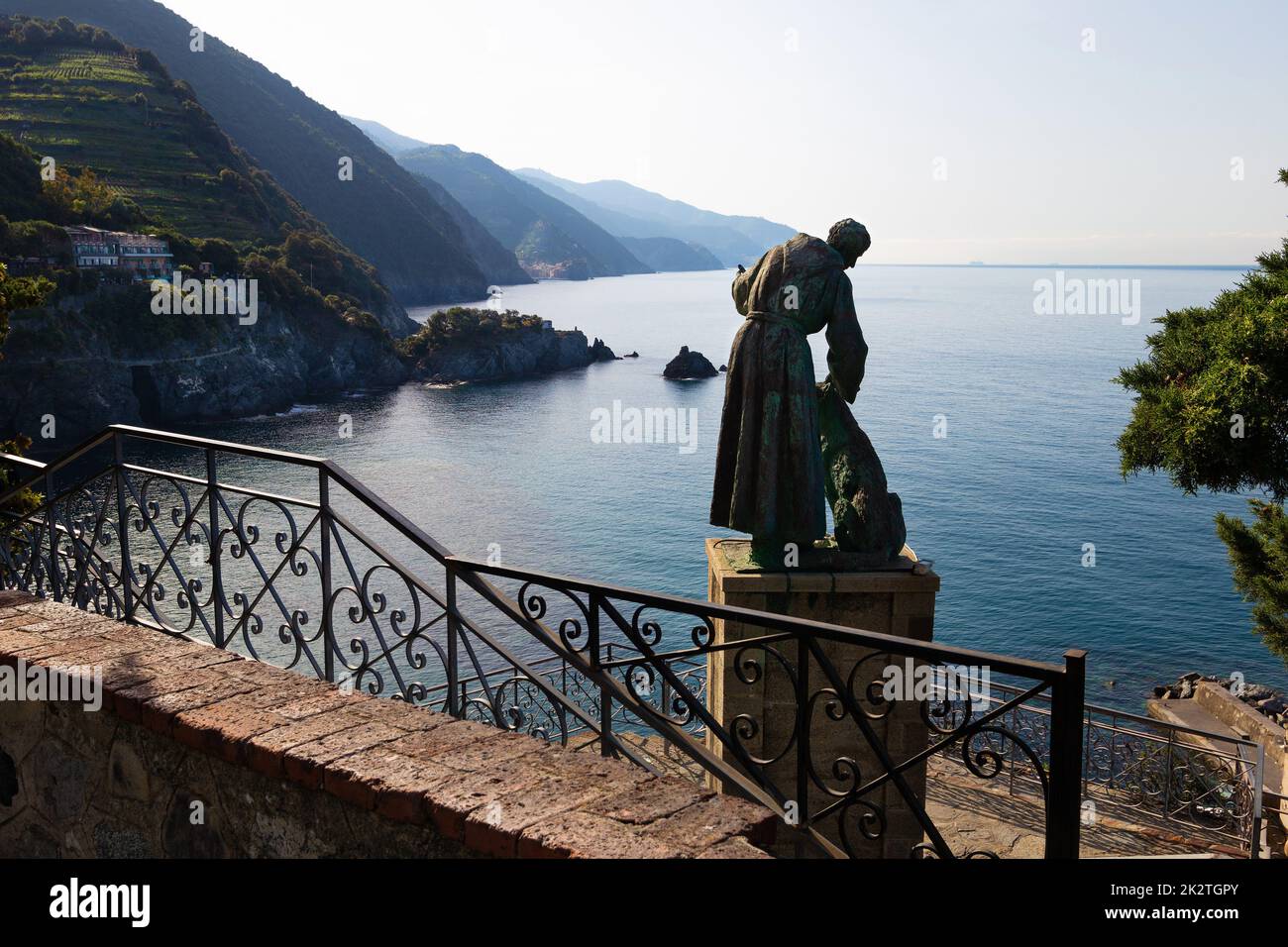 The Statue of St. Francis of Assisi at Monterosso Al Mare, Italy Stock ...