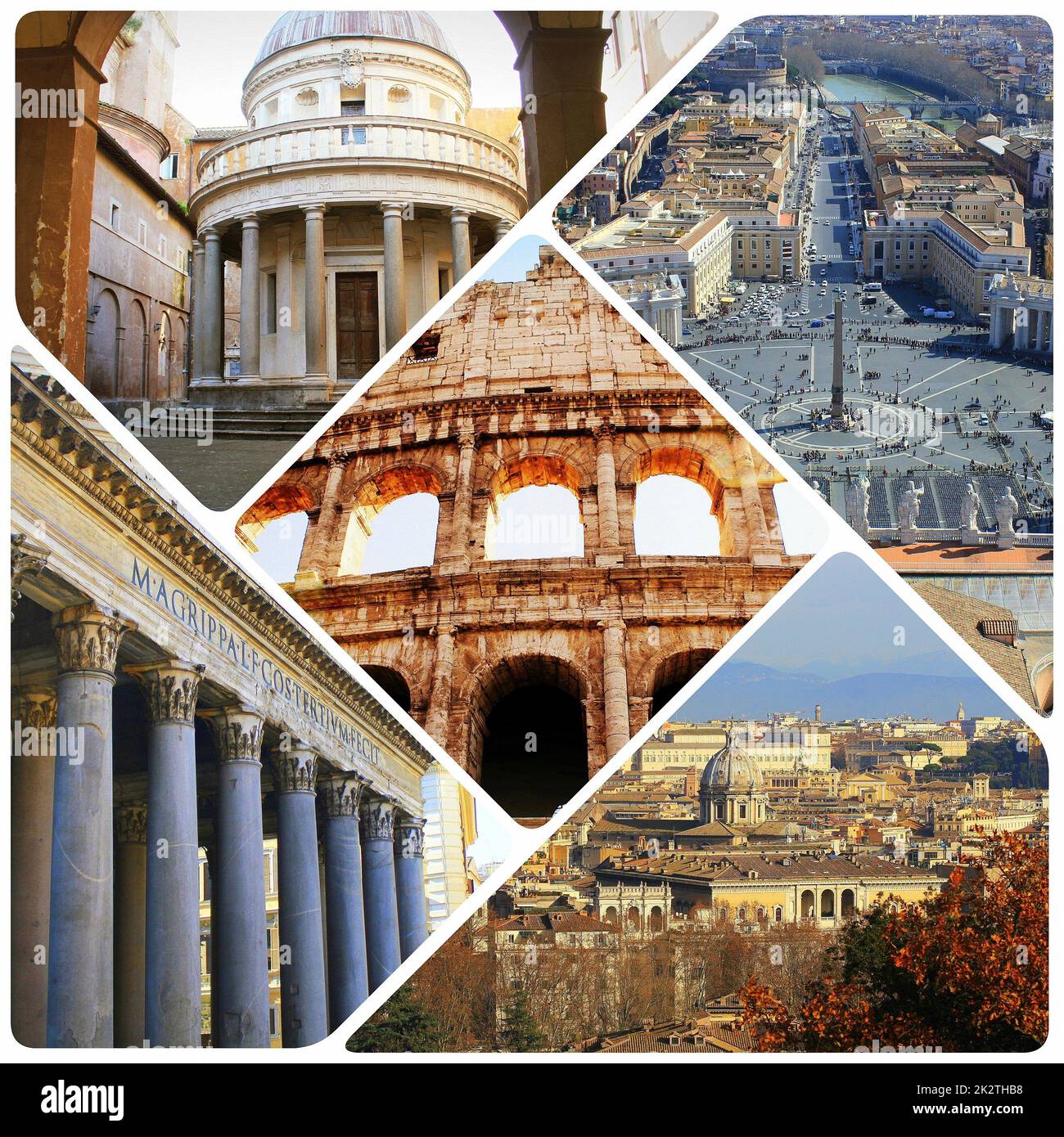 Collage of landmarks of Rome, Italy Stock Photo - Alamy