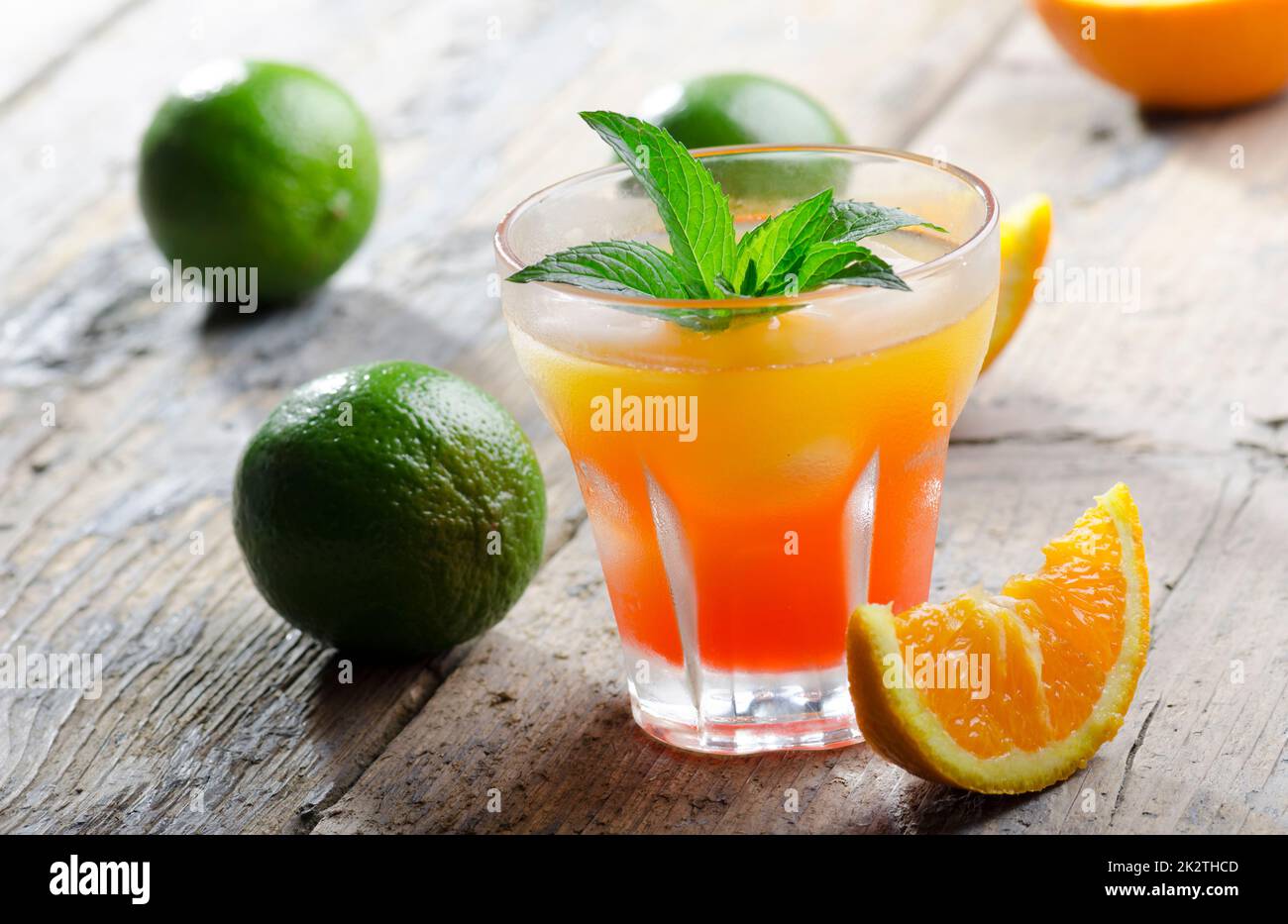 Orange fruit cocktail Stock Photo - Alamy