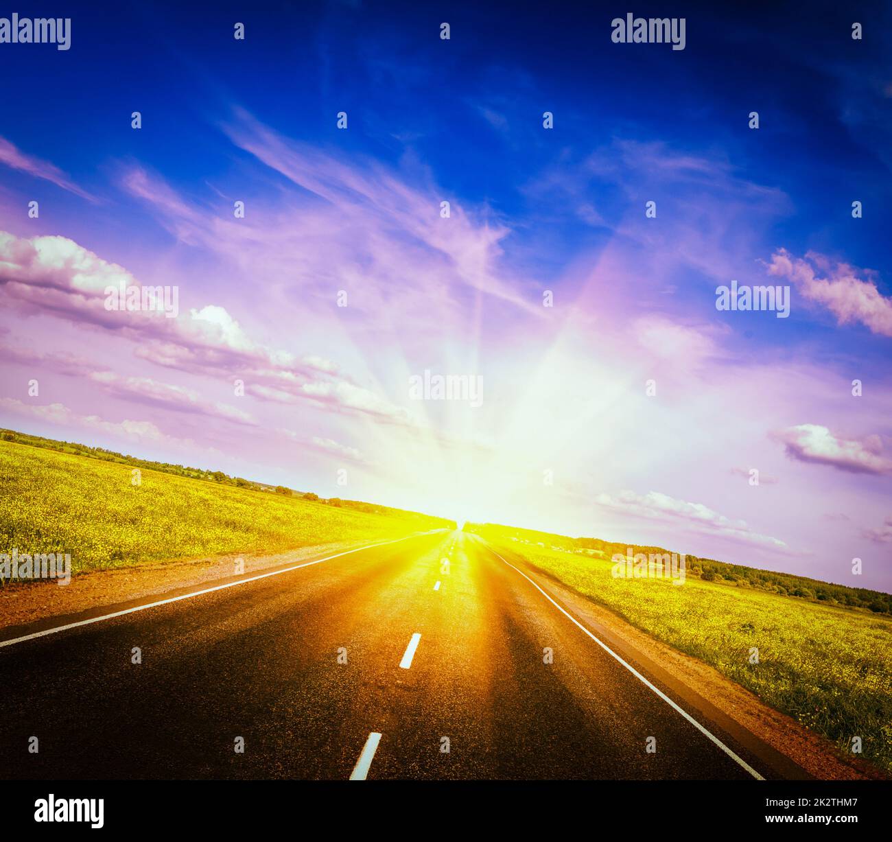 Blooming road hi-res stock photography and images - Alamy