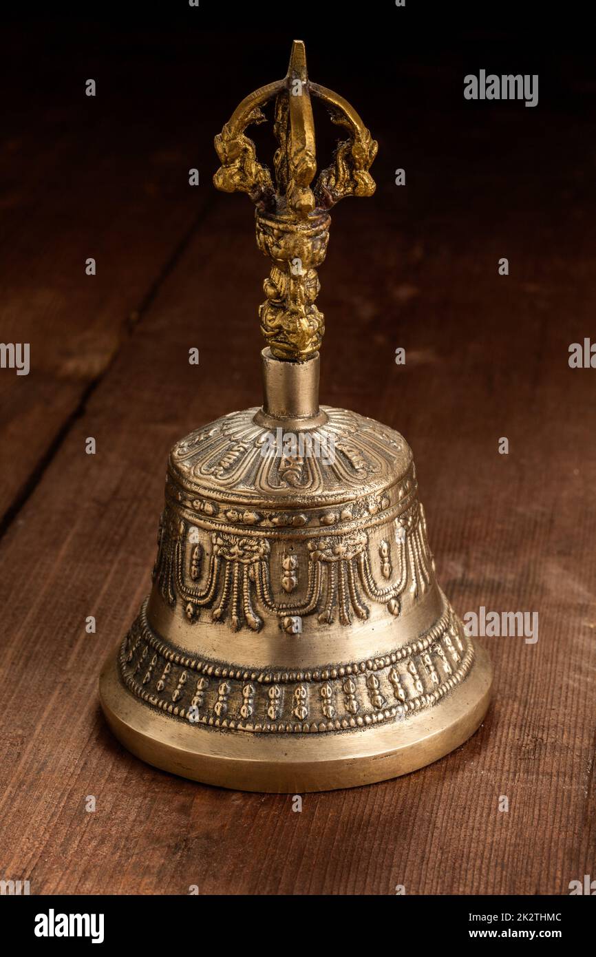 Tibetan buddhist ceremonial religious bell Stock Photo - Alamy