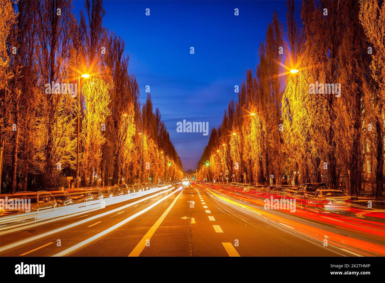 Street road in evening Stock Photo - Alamy