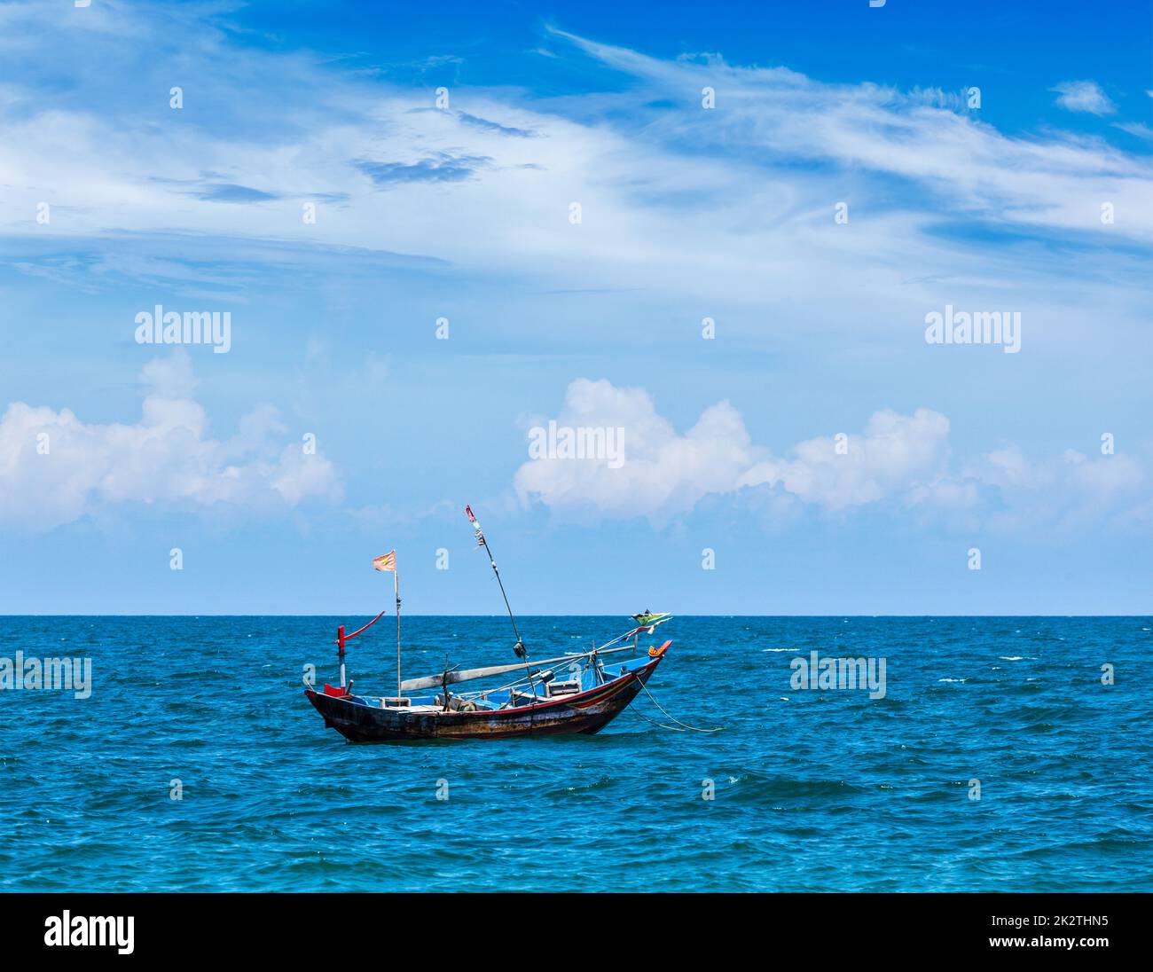 Fishing boat in sea. Mui Ne, Vietnam Stock Photo - Alamy