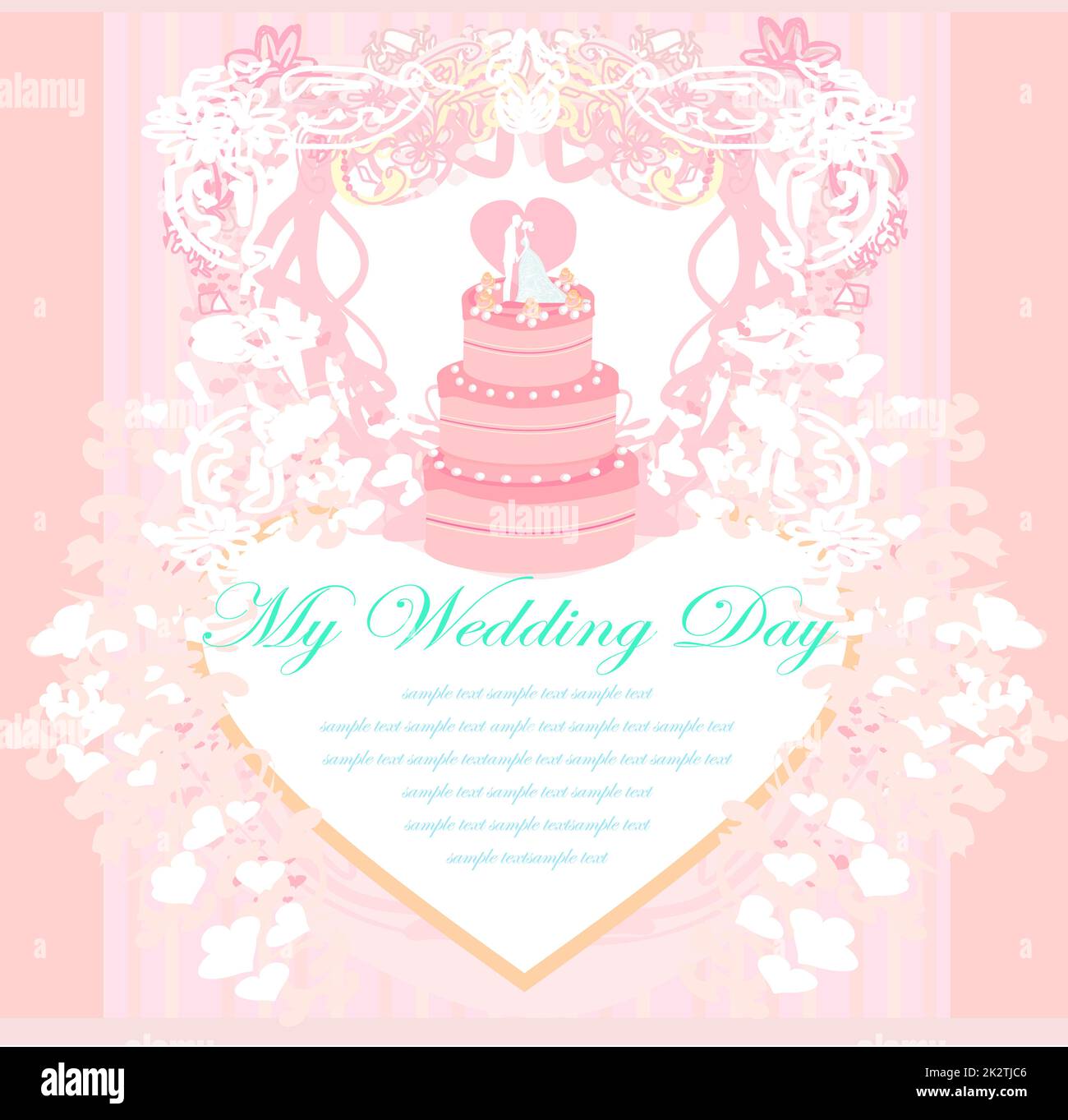 wedding cake card design Stock Photo - Alamy