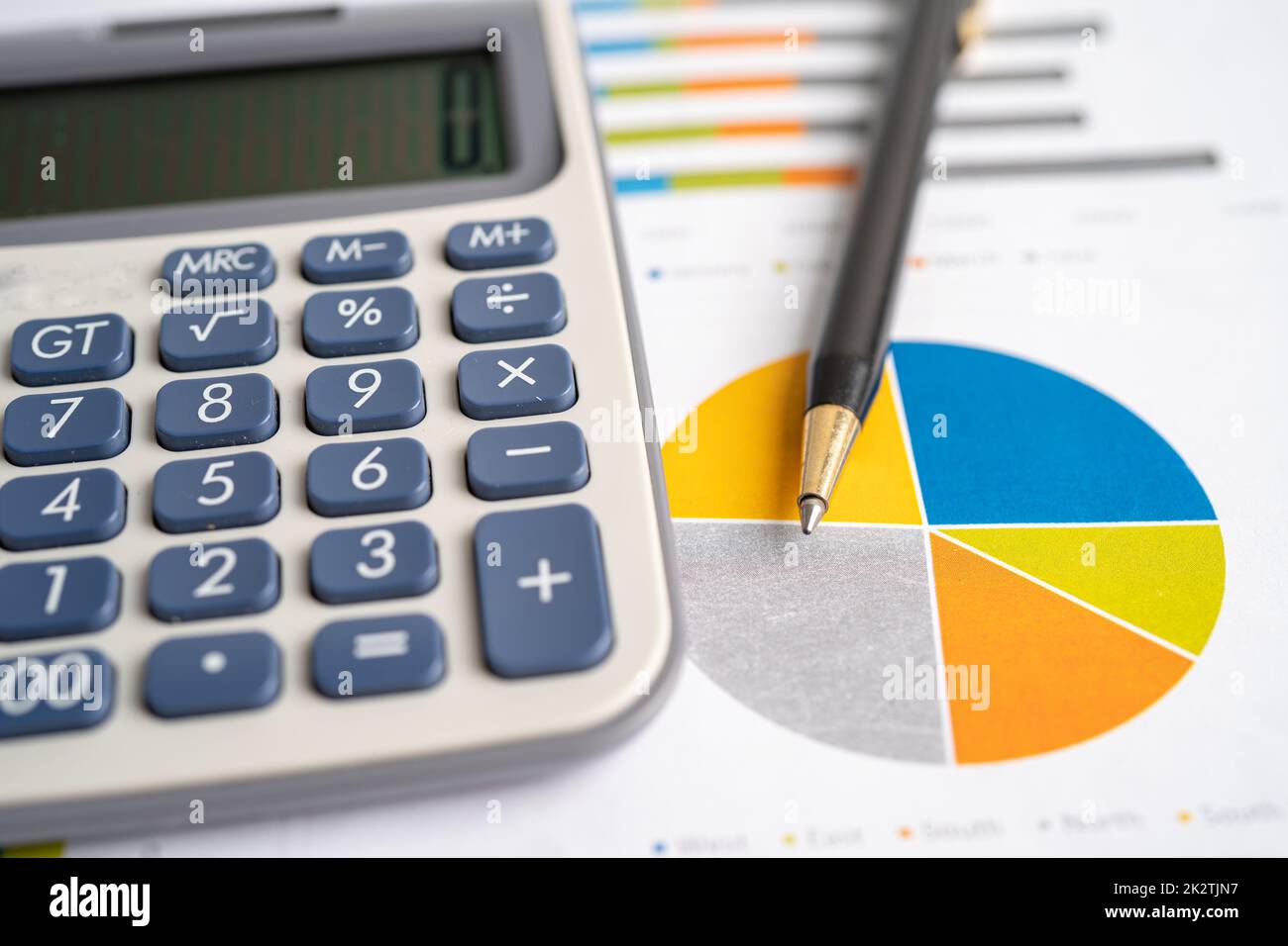 Calculator and pen on graph. Finance development, Banking Account ...