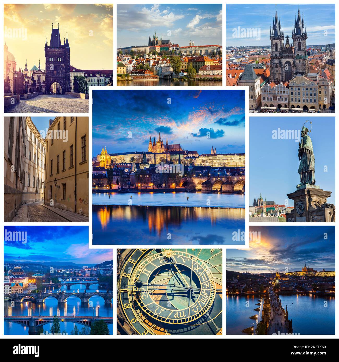 Mosaic collage storyboard of Prague images Stock Photo - Alamy